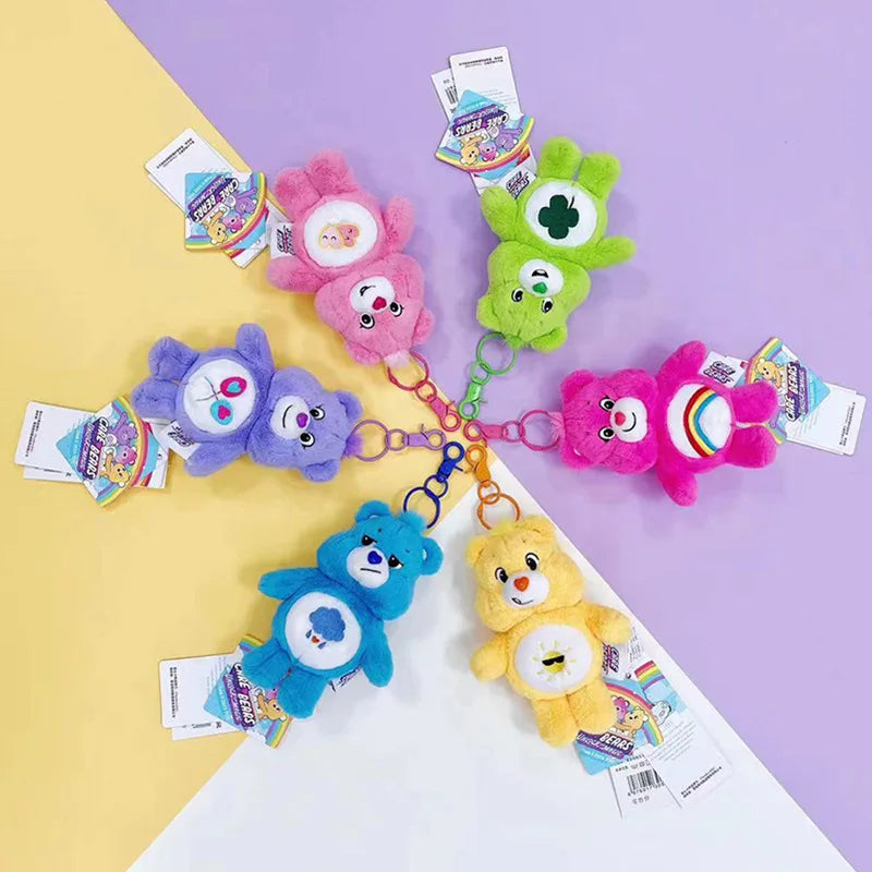Colorful Plush Bear Keychain – Cute Mini Bear Bag & Key Charm – mykeykey