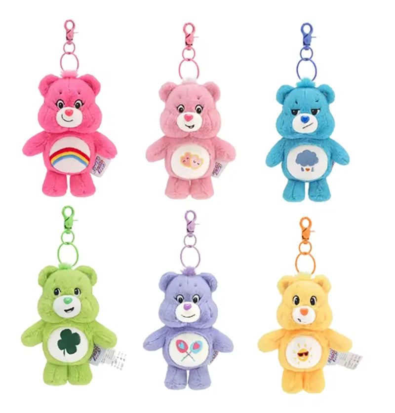 Colorful Plush Bear Keychain – Cute Mini Bear Bag & Key Charm – mykeykey